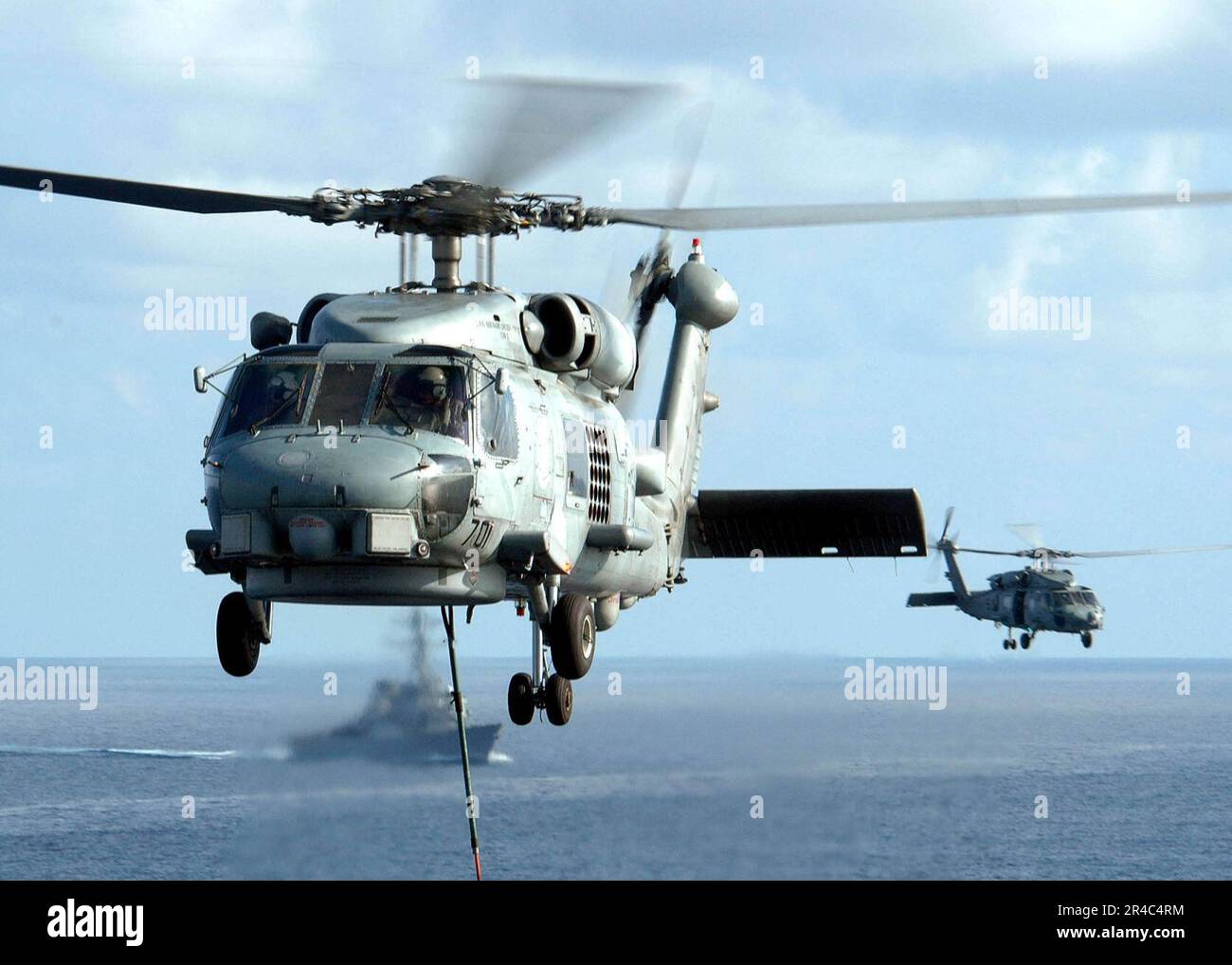US Navy An SH-60B Seahawk helicopter assigned to the Saberhawks Helicopter Squadron Light Four ...
