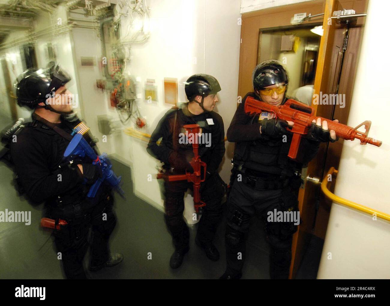 US Navy Electronics technicians assigned to the guided-missile ...