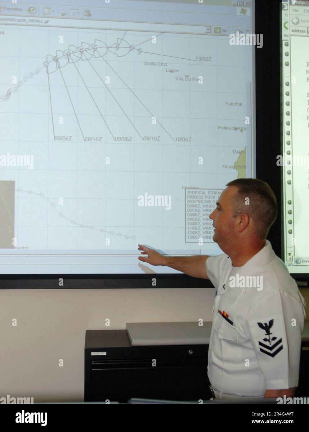US Navy Aerographer's Mate 2nd Class uses an example of a storm ...