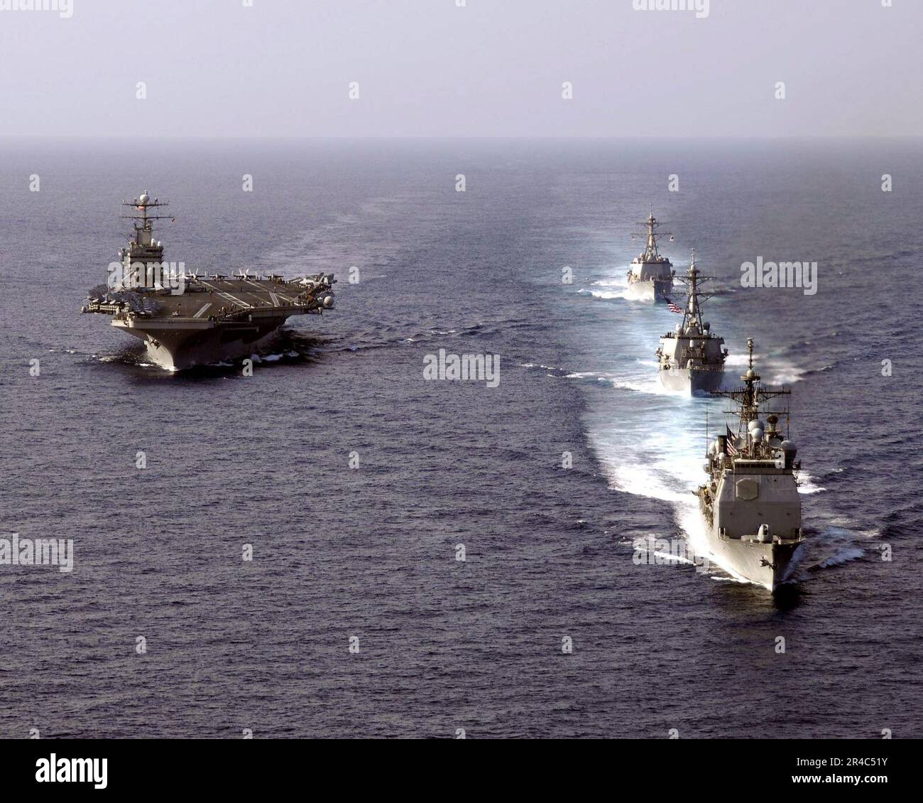 US Navy USS Mobile Bay (CG 53), USS Russell (DDG 59), and USS Shoup ...