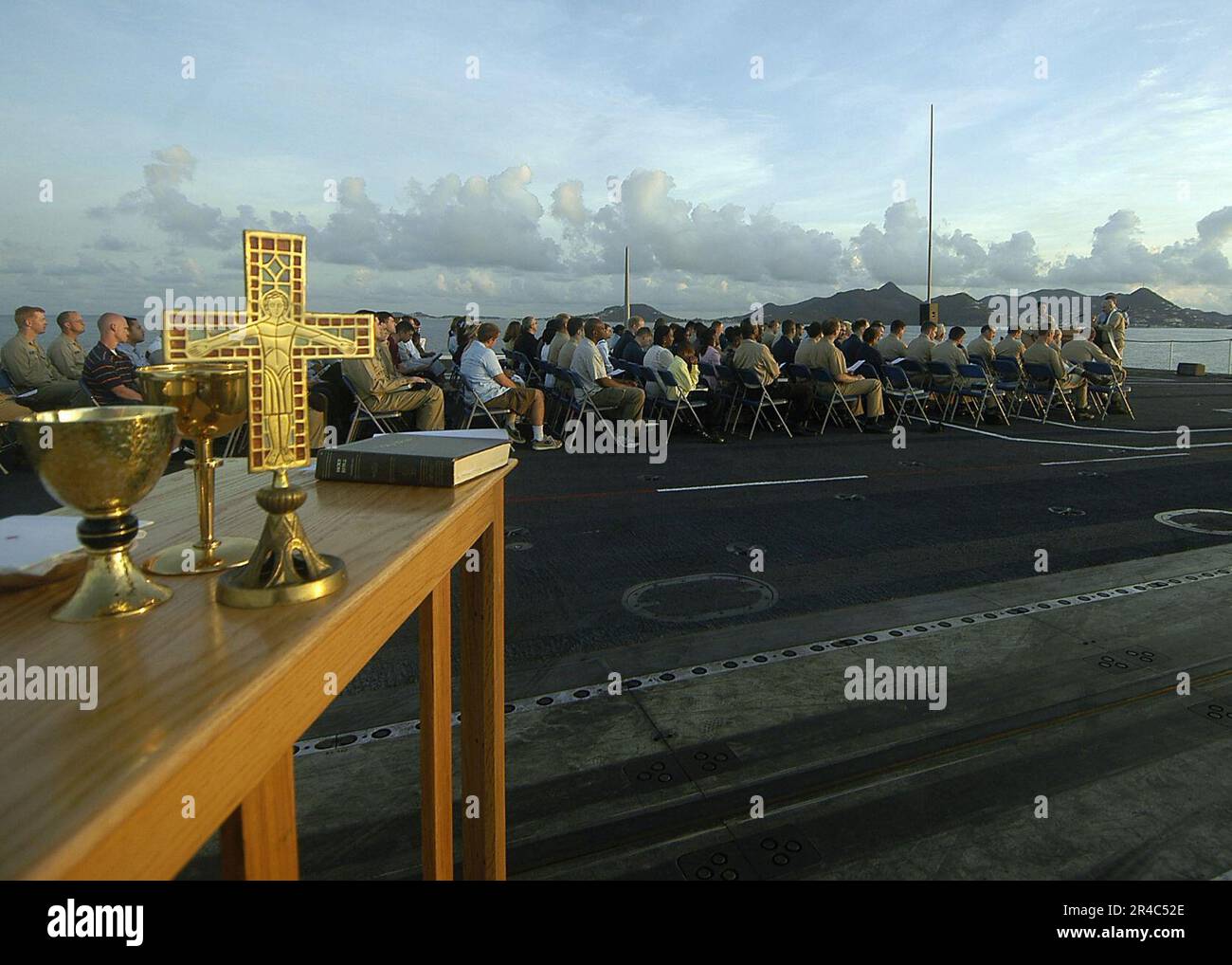 US Navy Sailors and guests from Saint Maarten attend Easter sunrise ...