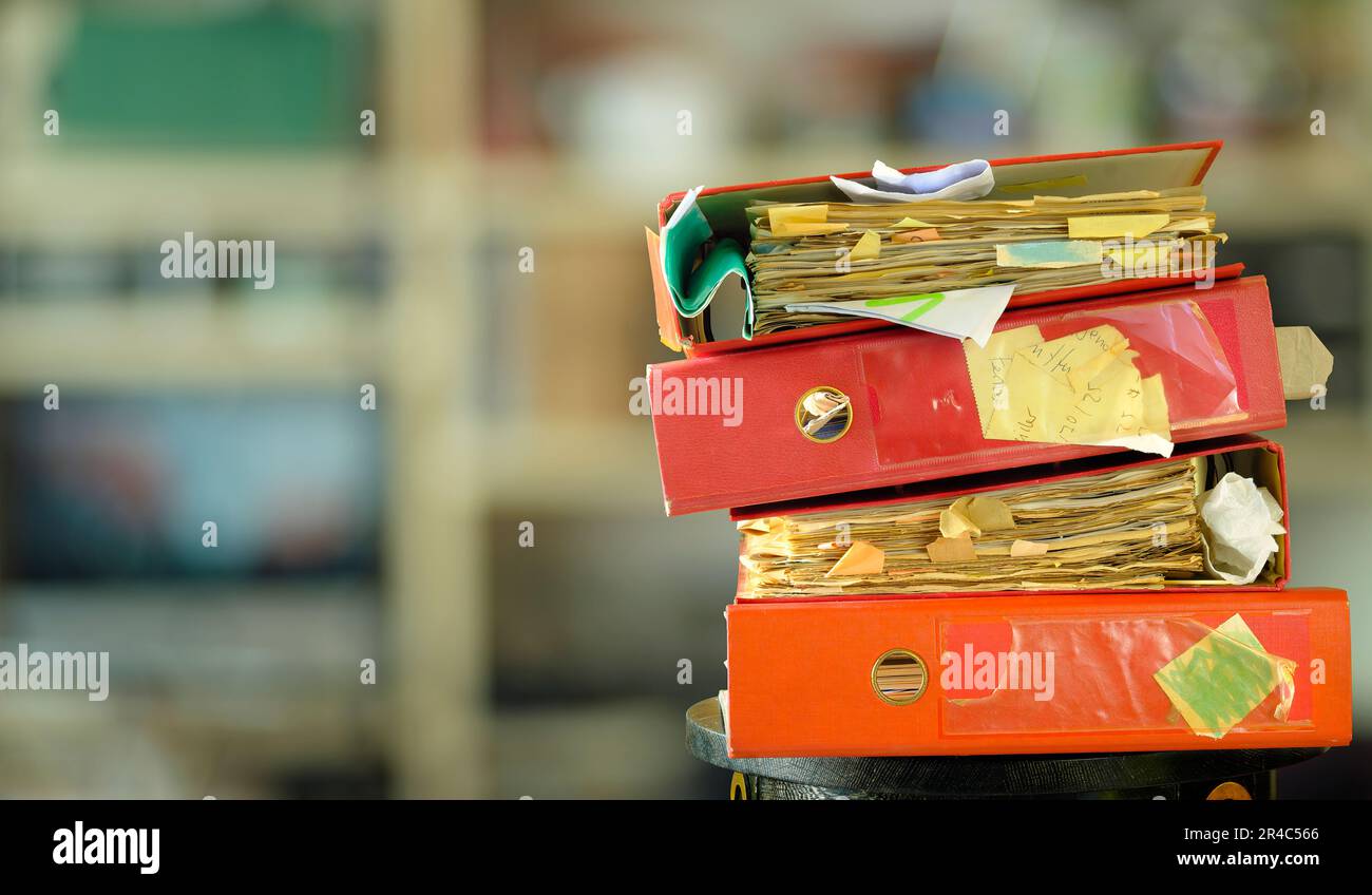 messy file folders,red tape, bureaucracy,aministration,business concept ...