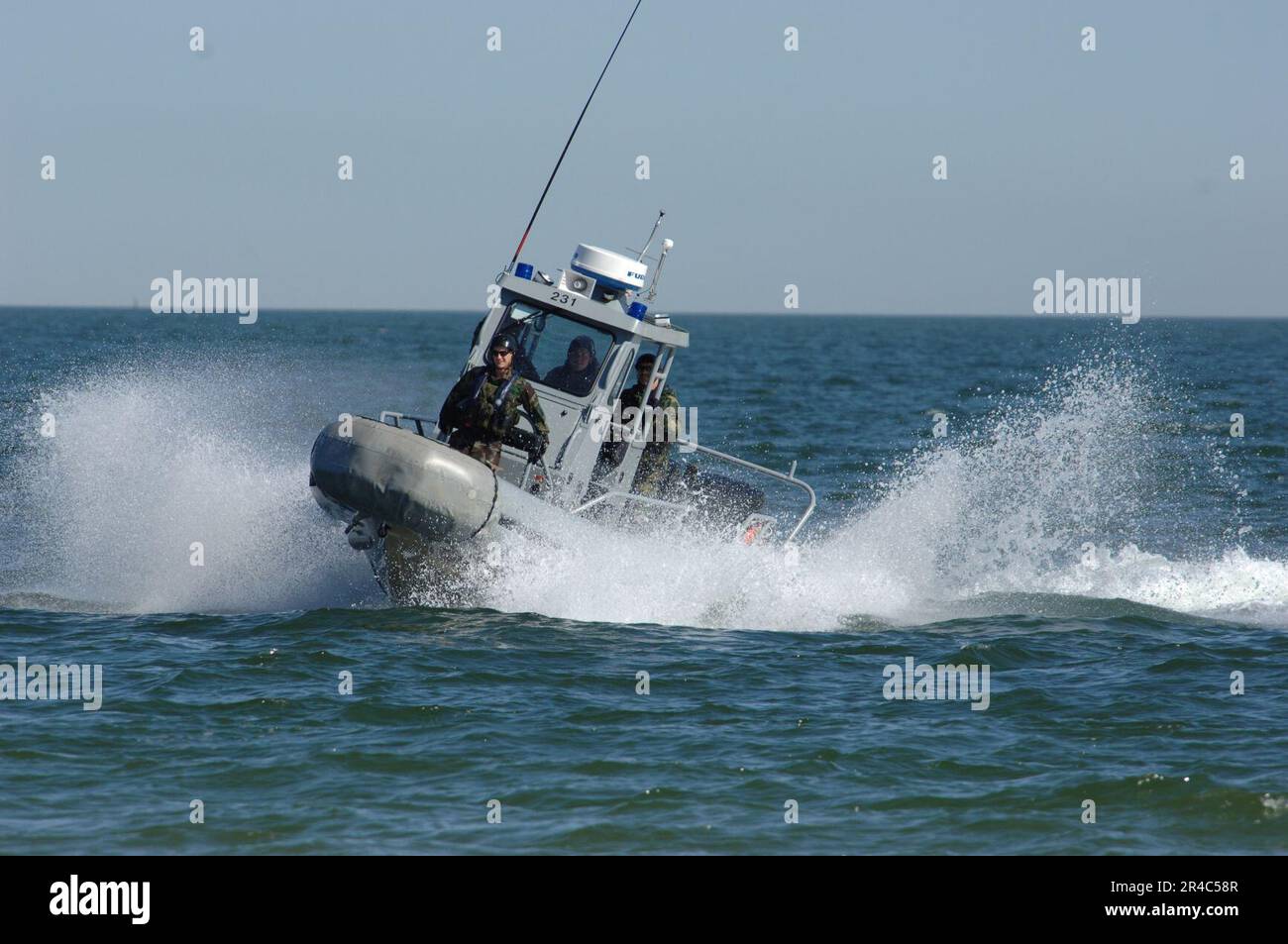 US Navy A Secure All-Around Floatation Equipped boat assigned to Mobile ...