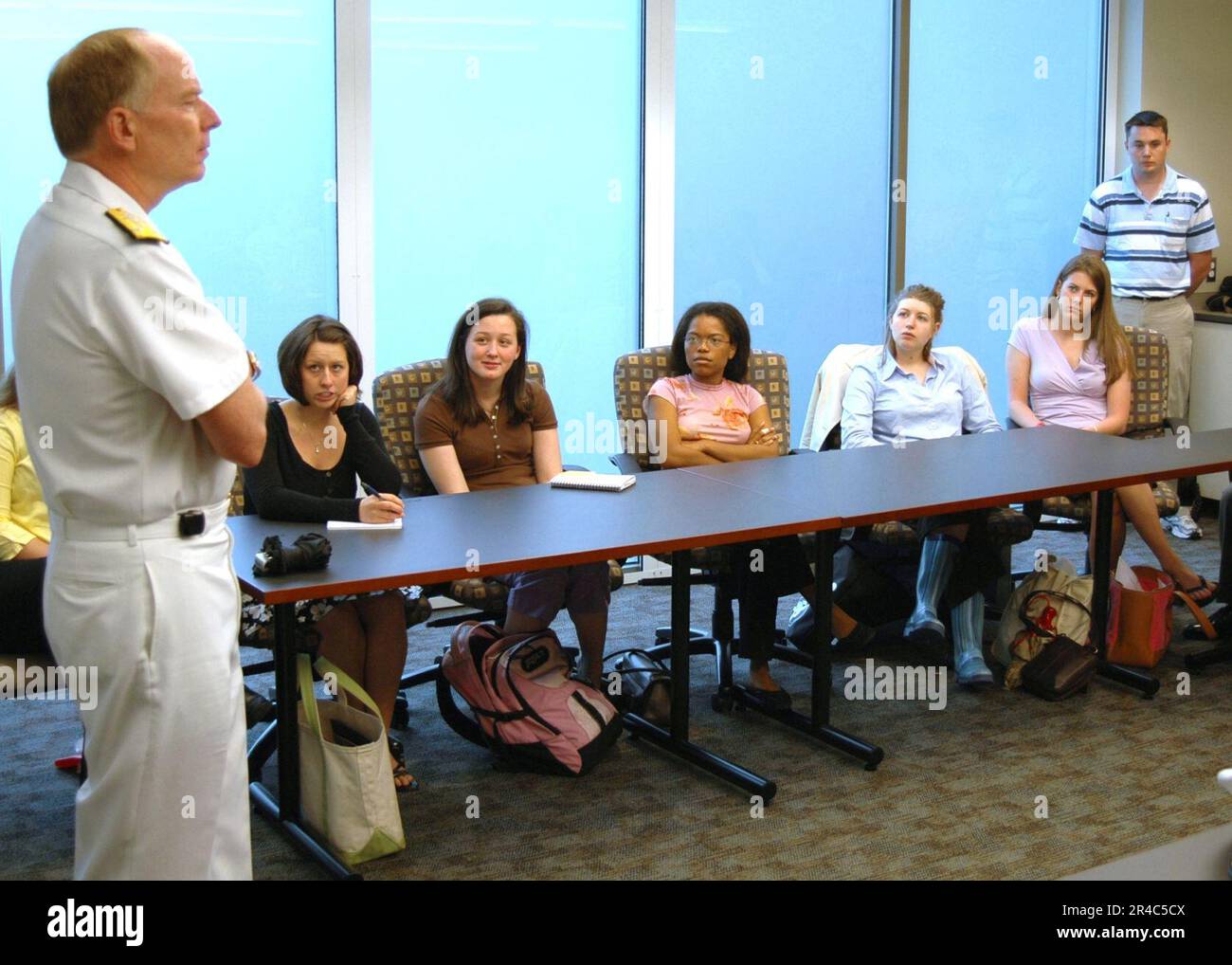 US Navy Chief of Naval Reserve, Vice Adm. John Cotton, visits with ...