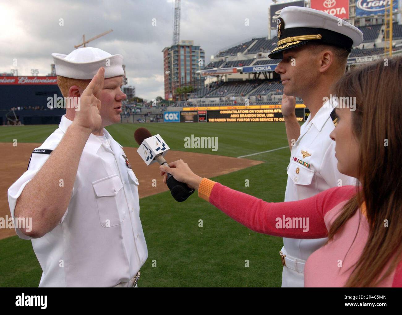 US Navy Cmdr. Air Boss on the amphibious assault ship USS Tarawa (LHA 1 ...