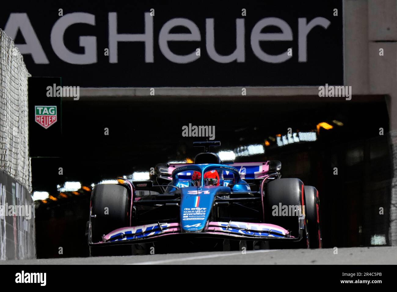Alpine driver Esteban Ocon of France steers his car during the Formula ...