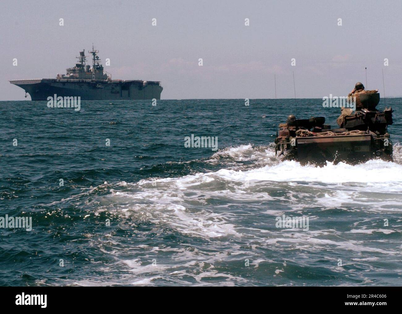 US Navy An amphibious assault vehicle (AAV) performs maneuvers with the ...