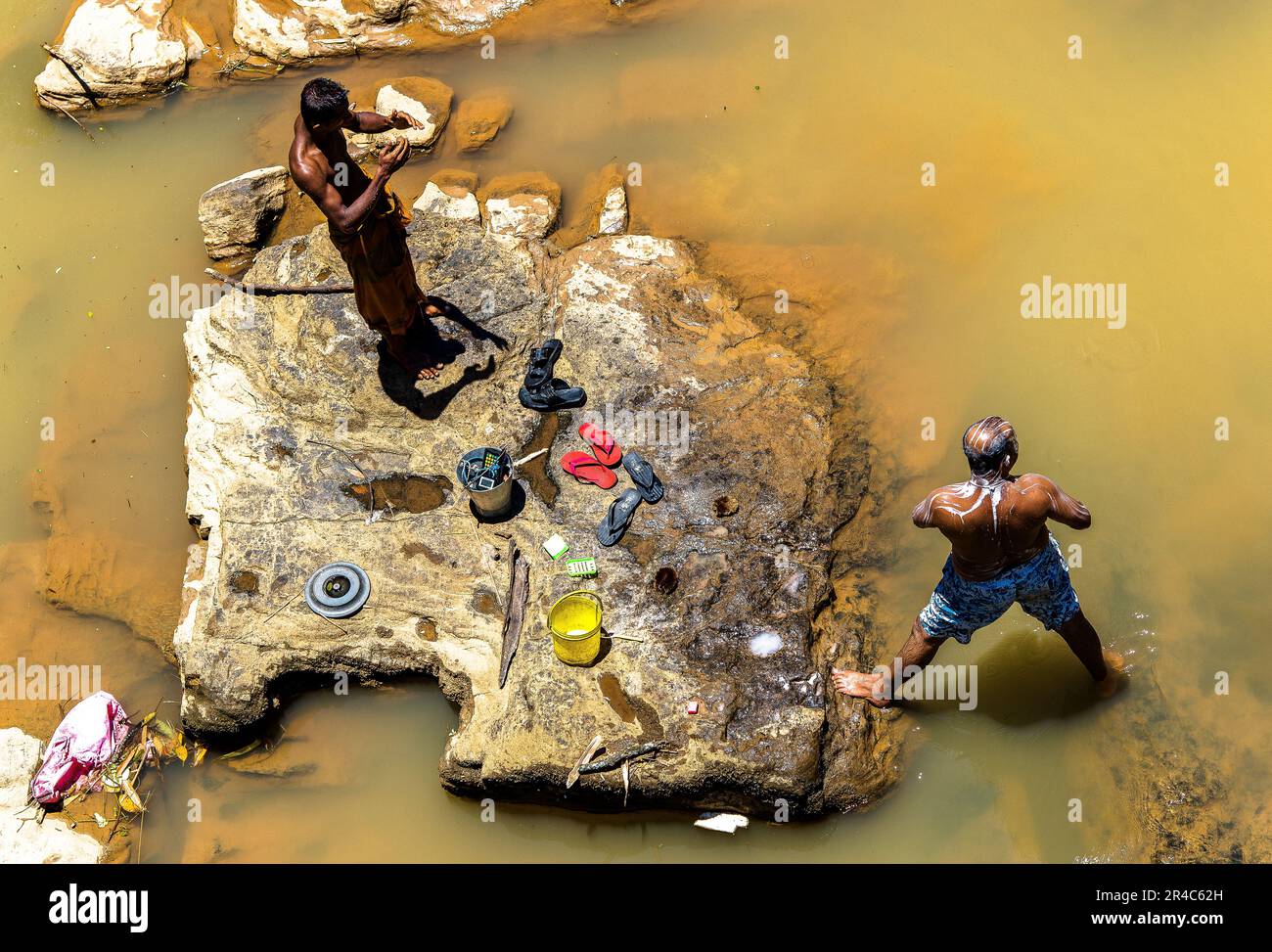 Men Washing in a River Sri Lanka Stock Photo - Alamy