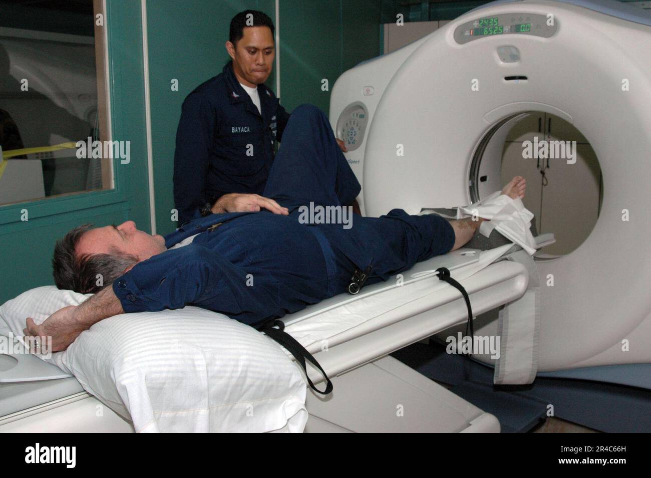 US Navy Hospital Corpsman 3rd Class a computerized tomography (CT) scan ...