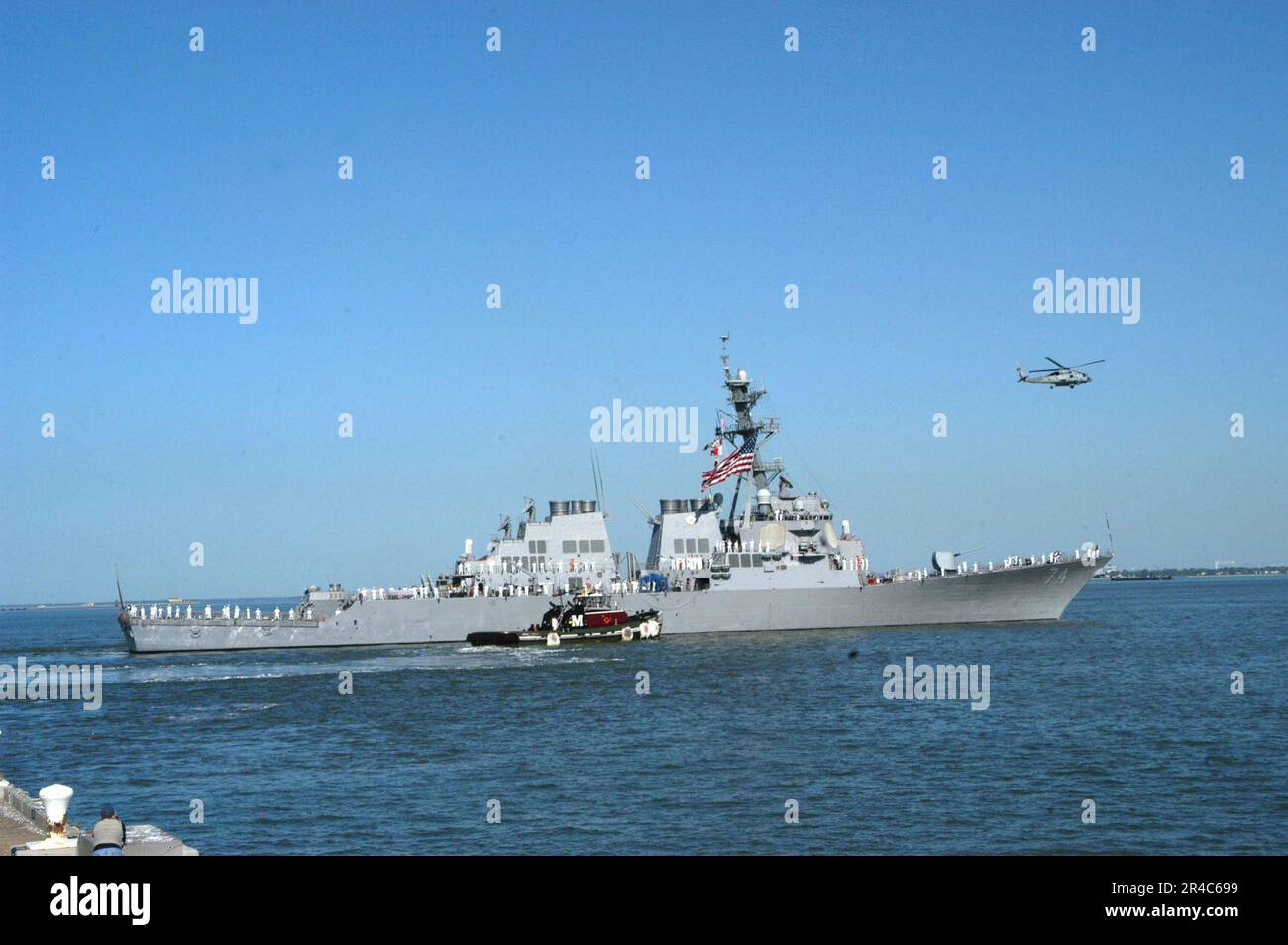 US Navy Guided missile destroyer USS McFaul (DDG 74) departs Naval ...