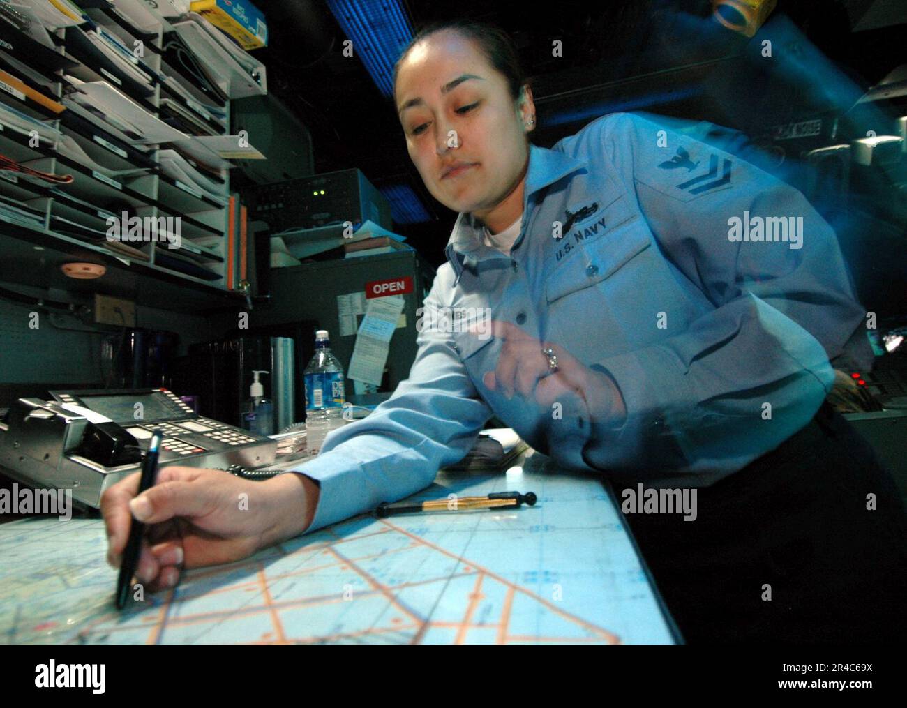 US Navy Air Traffic Controller 2nd Class assigned to the amphibious ...