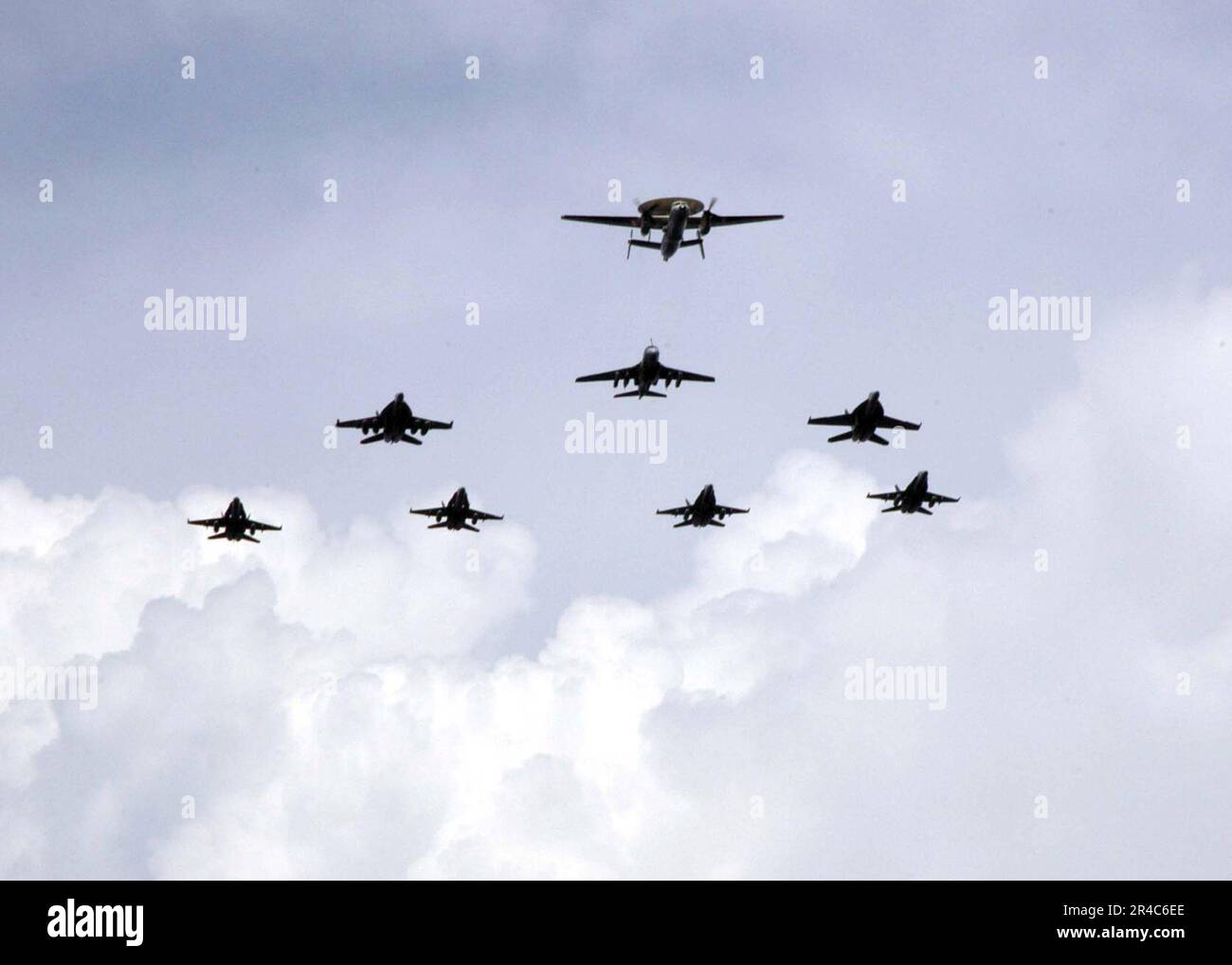 US Navy Aircraft assigned to Carrier Air Wing Two (CVW-2) fly in formation during an Air Power ...