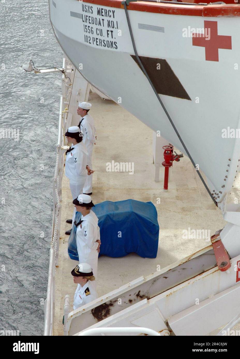 US Navy Sailors of the Military Sealift Command (MSC) hospital ship ...