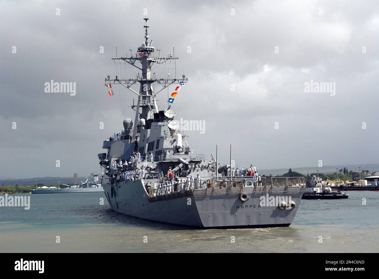 US Navy Guided-missile destroyer USS Hopper (DDG 70) departs Pearl ...