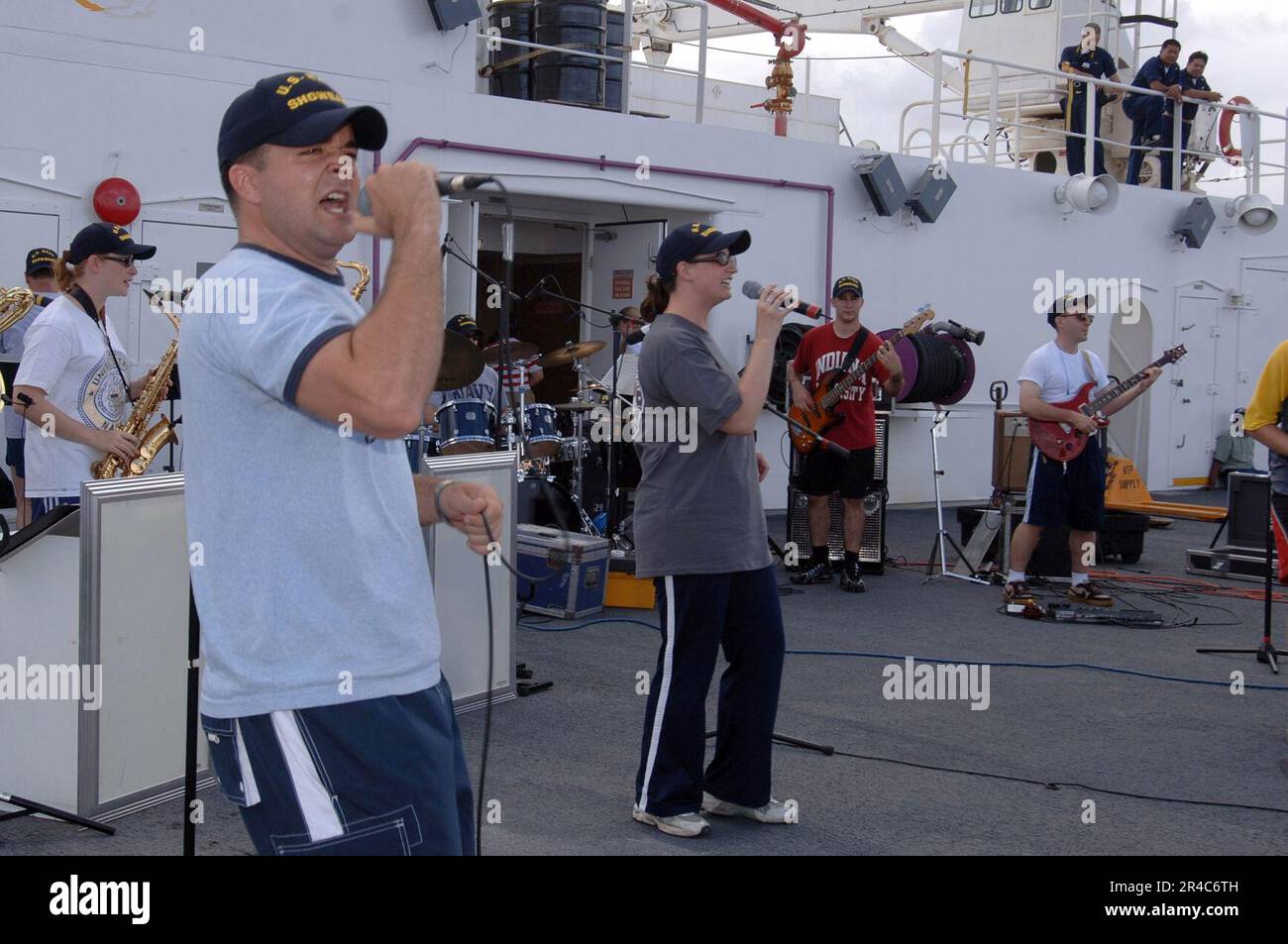 US Navy Musician 2nd Class lead singer of the Navy Showband, performs ...
