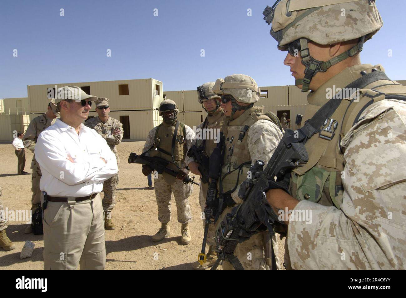 US Navy SECNAV meets with Marines participating in Mojave Viper Stock ...