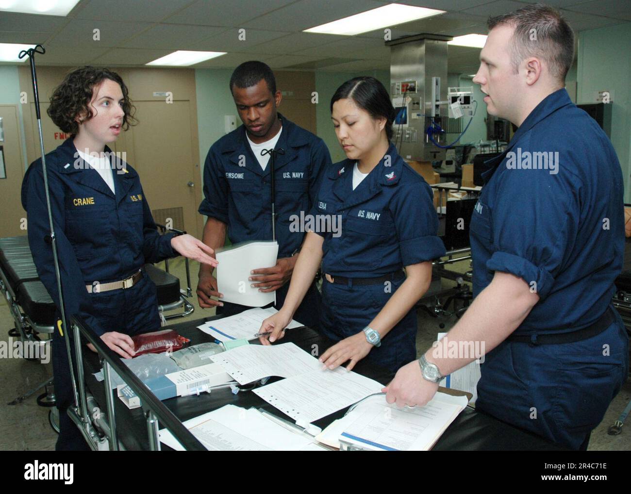 US Navy Lt j.g. explains the blood transfusion process to Hospital ...