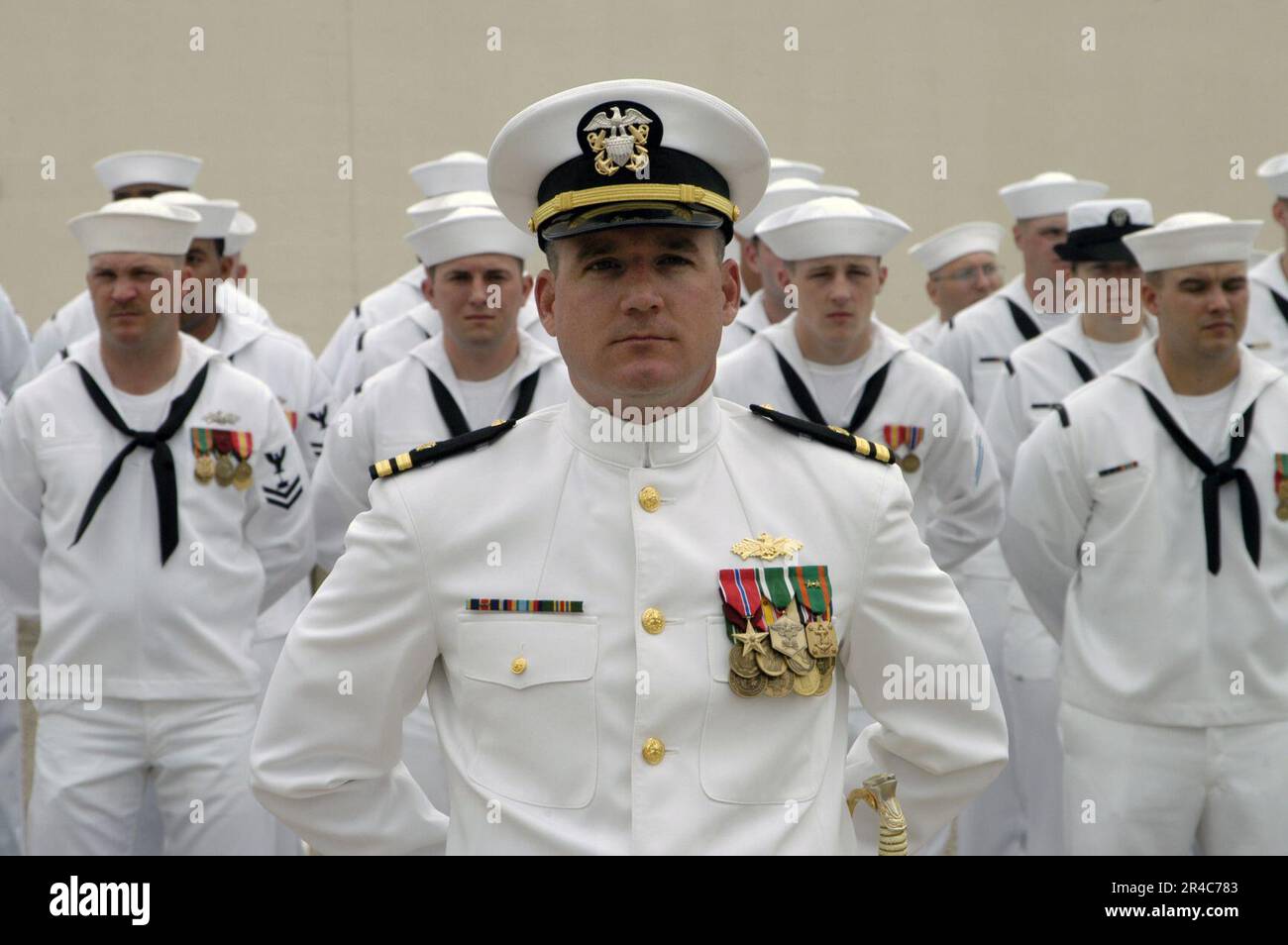 US Navy Amphibious Construction Battalion Two change of command Stock ...