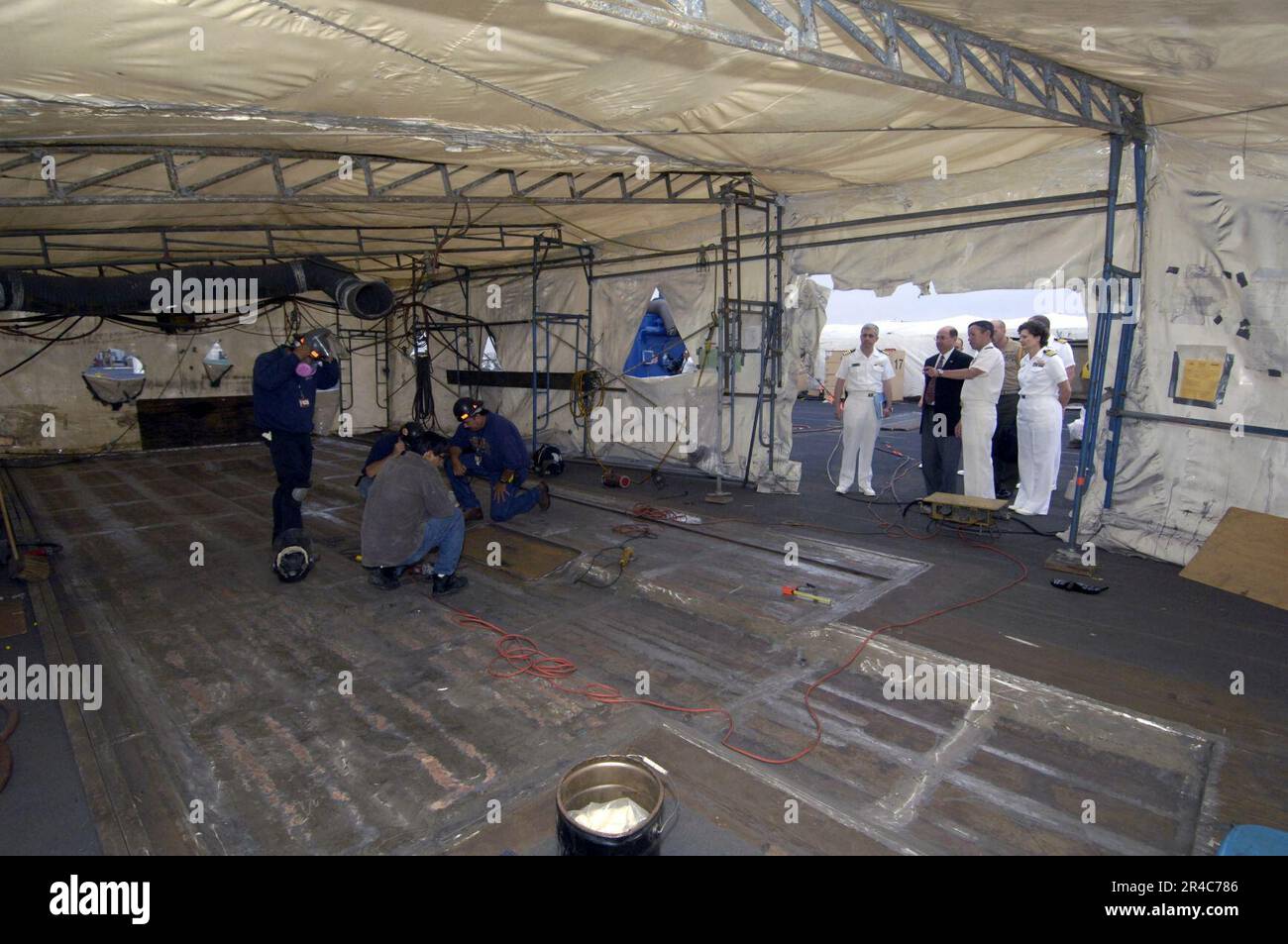 US Navy SECNAV tours the nuclear powered USS Nimitz (CVN 68) to see the ...