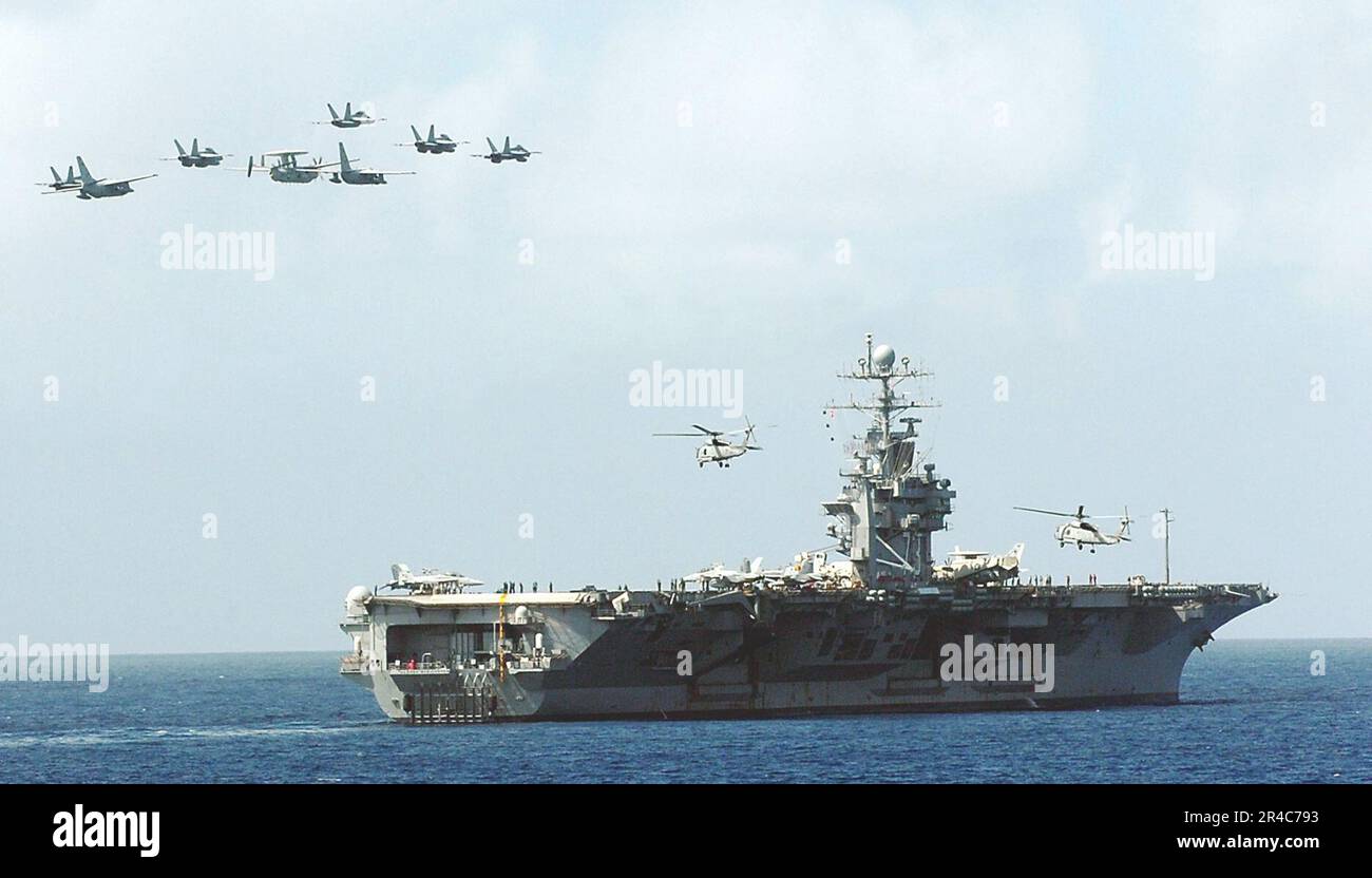 US Navy Aircraft assigned to Carrier Air Wing One Seven (CVW-17) fly in ...