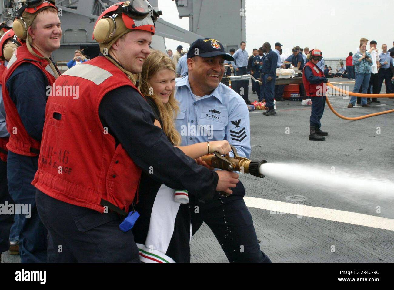 US Navy Damage Controlman 1st Class and members of Crash and Salvage ...