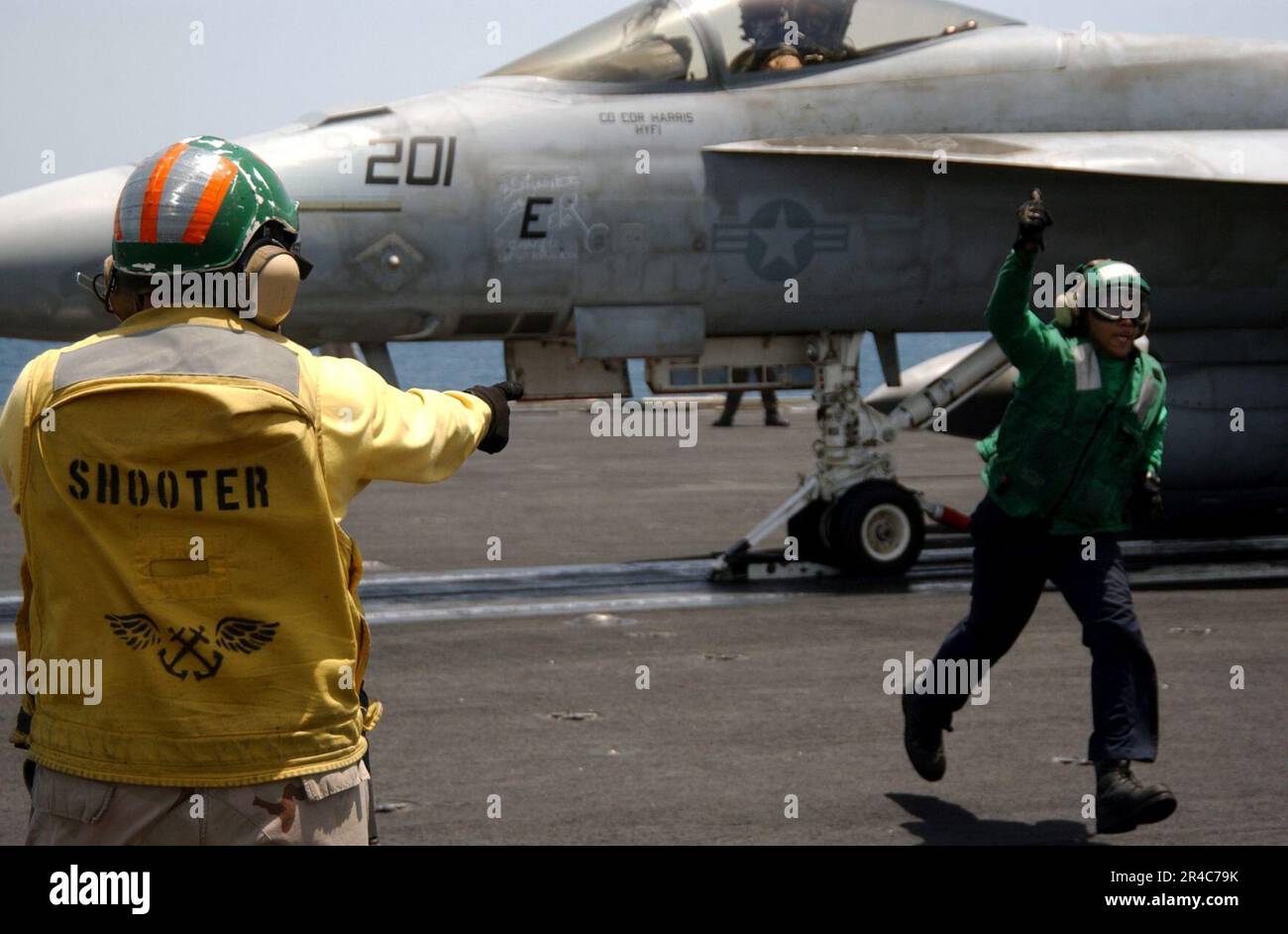 US Navy A topside safety petty officer (TSPO) gives the thumbs up after ...