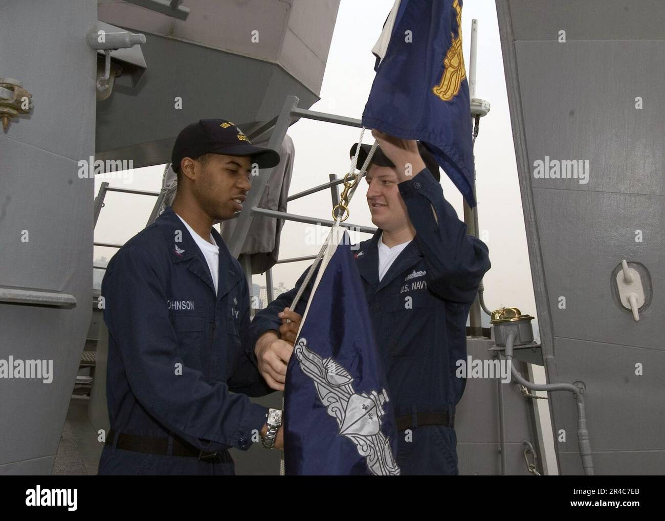 US Navy Quartermaster 3rd Class left, and Quartermaster 2nd Class right ...