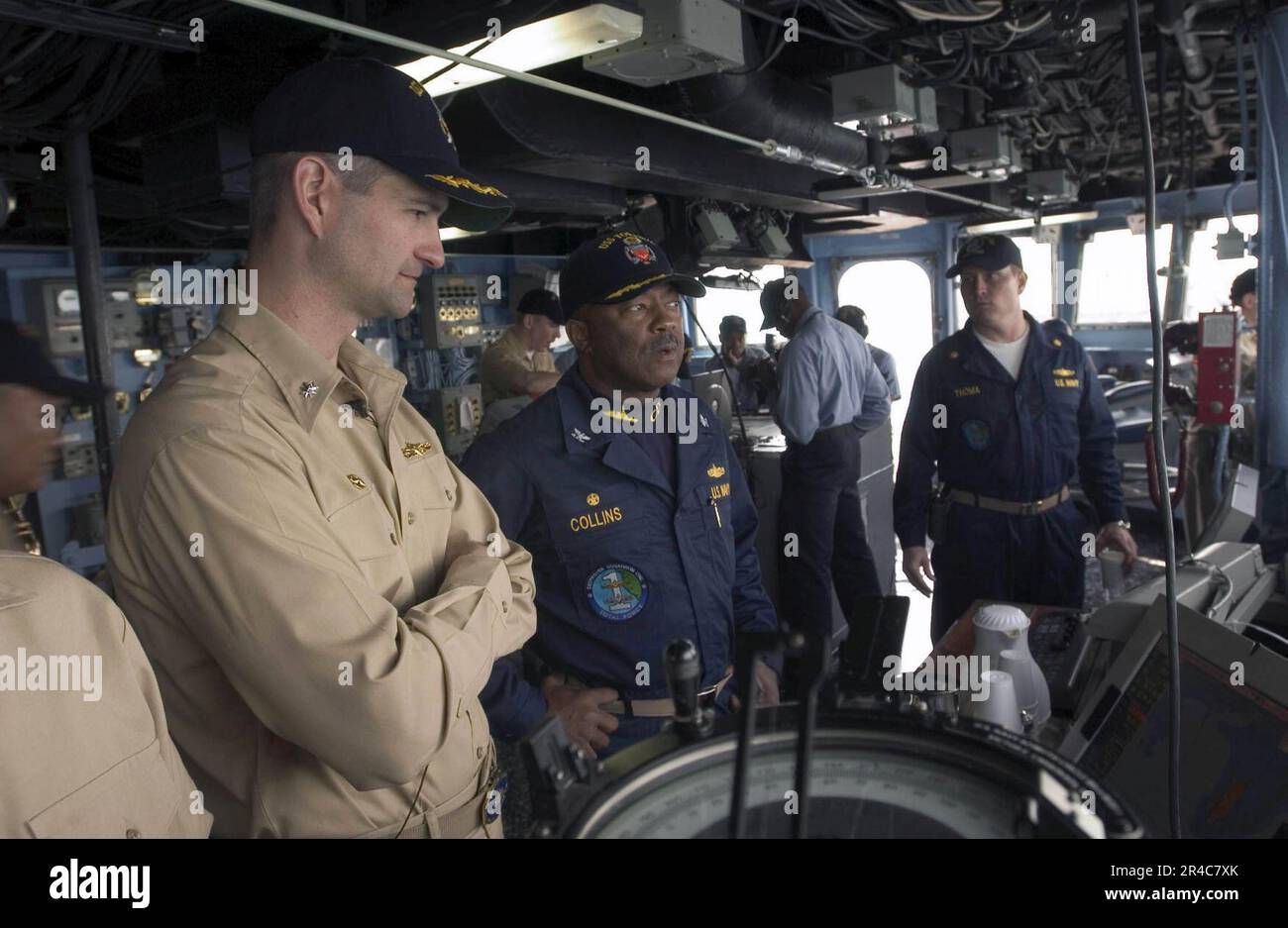 US Navy Commander, Destroyer Squadron One (DESRON-1) Capt. center ...