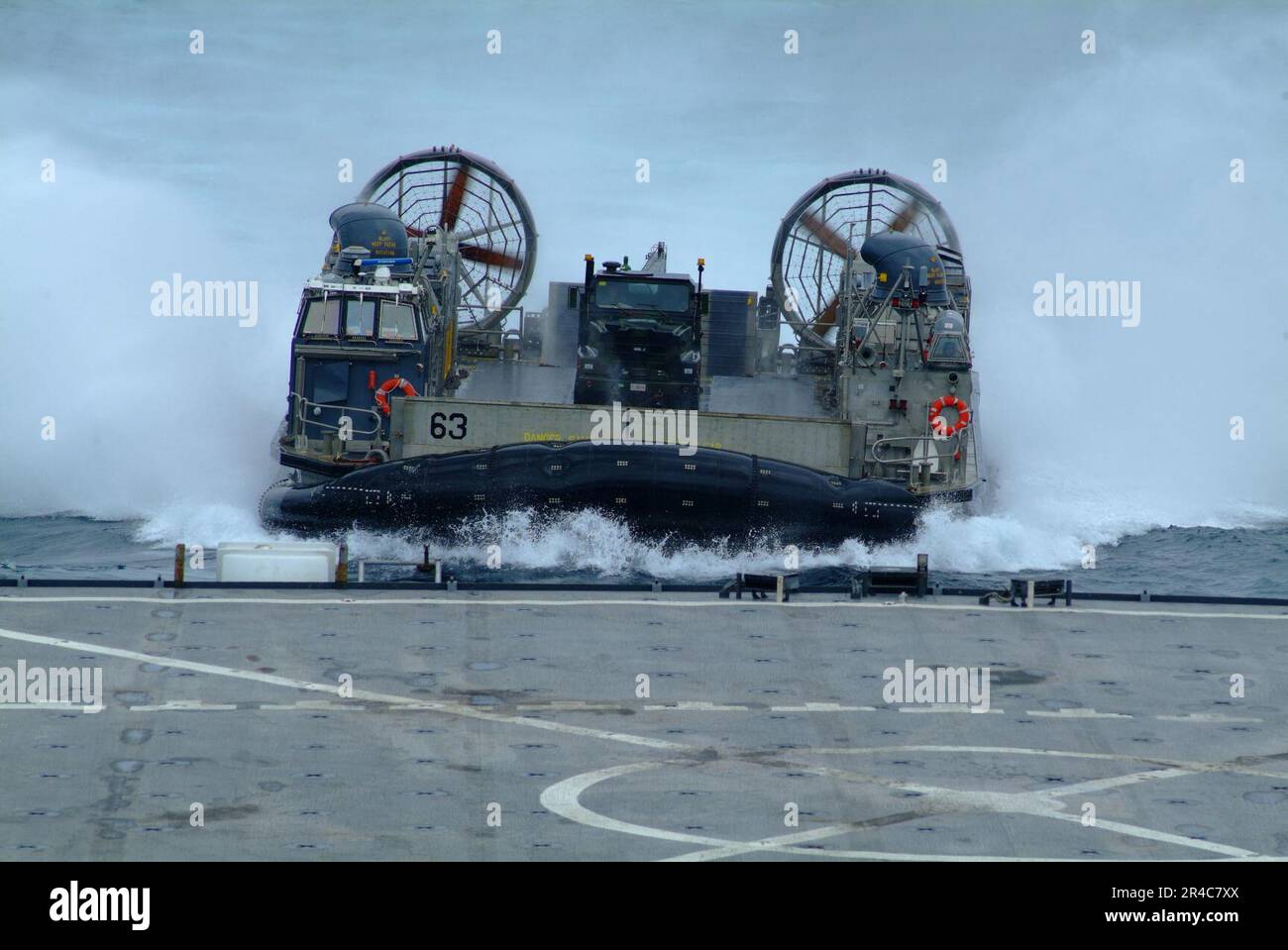 US Navy Landing Craft, Air Cushion Six Three (LCAC-63) from Assault ...