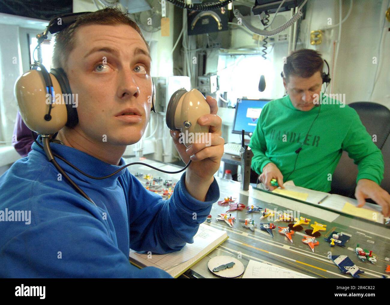 US Navy Inside Flight Deck Control, Aviation Boatswain's Mate (Handler ...