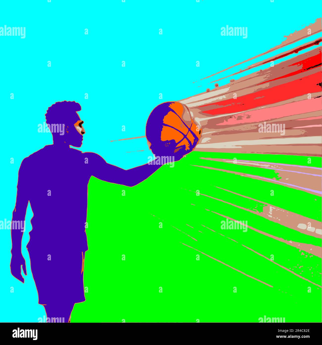 blue green and red energy from the sport of basketball Stock Vector ...