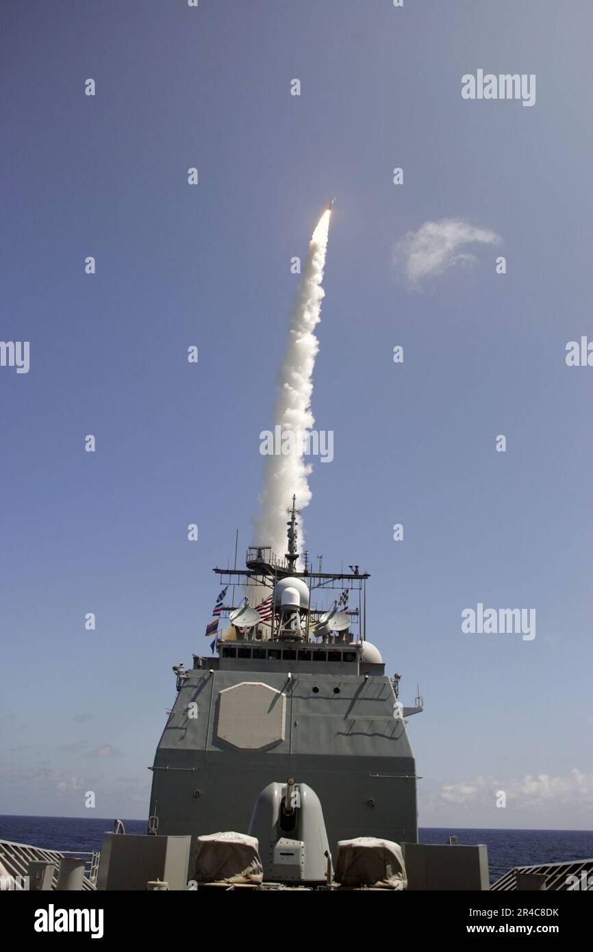 US Navy A standard missile - 2 (SM-2) is launched from the Pearl Harbor ...