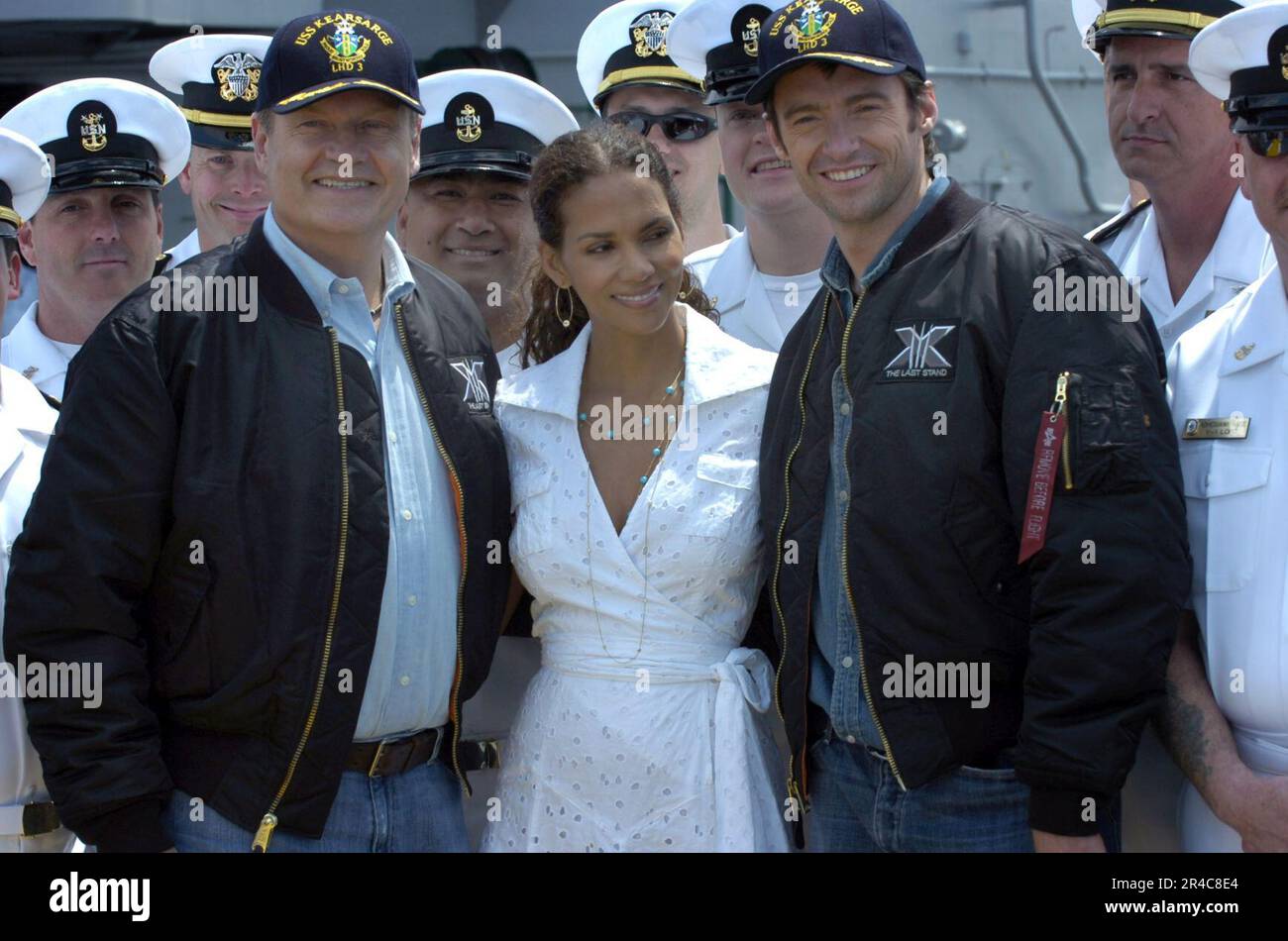 US Navy Actors Hugh Jackman, right, AKA Wolverine, Ms. Halle Berry ...