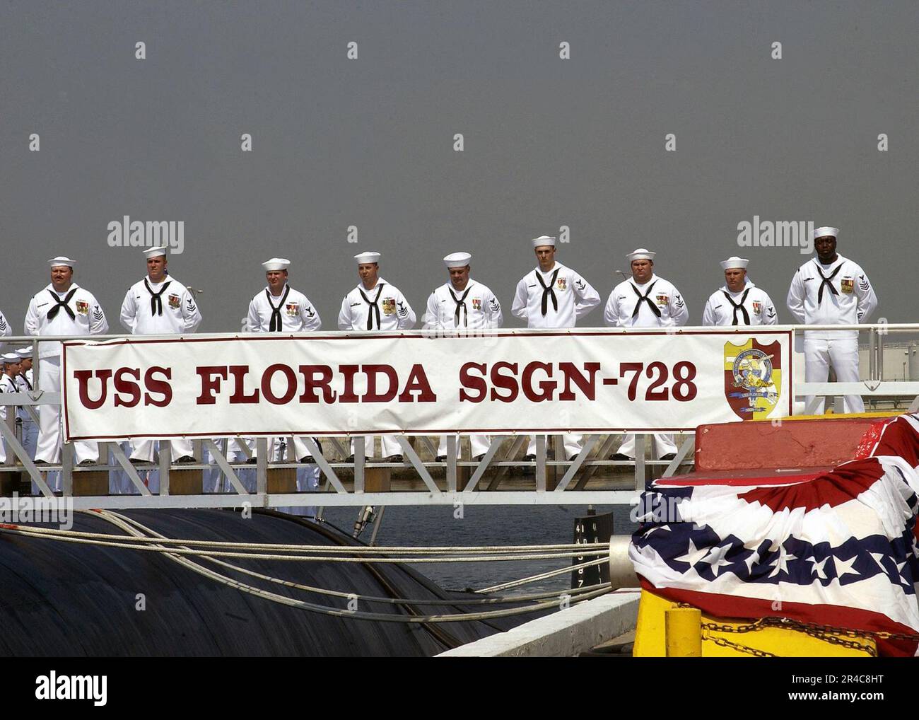 US Navy Sailors aboard the Ohio-class guided missile submarine USS ...