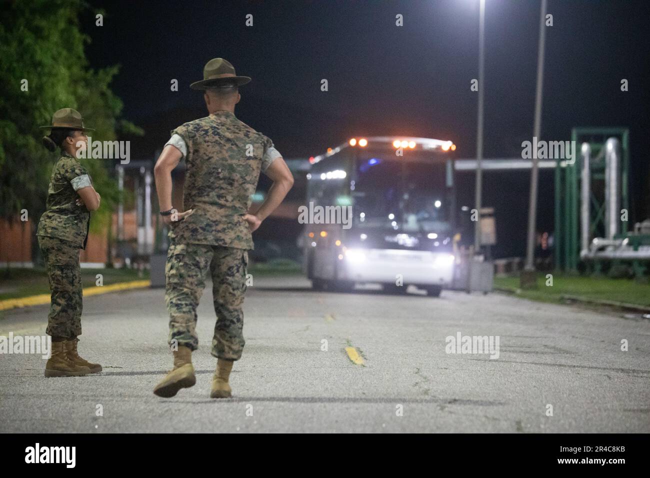 New U.S. Marine Corps recruits of Bravo Company, 1st Recruit Training ...