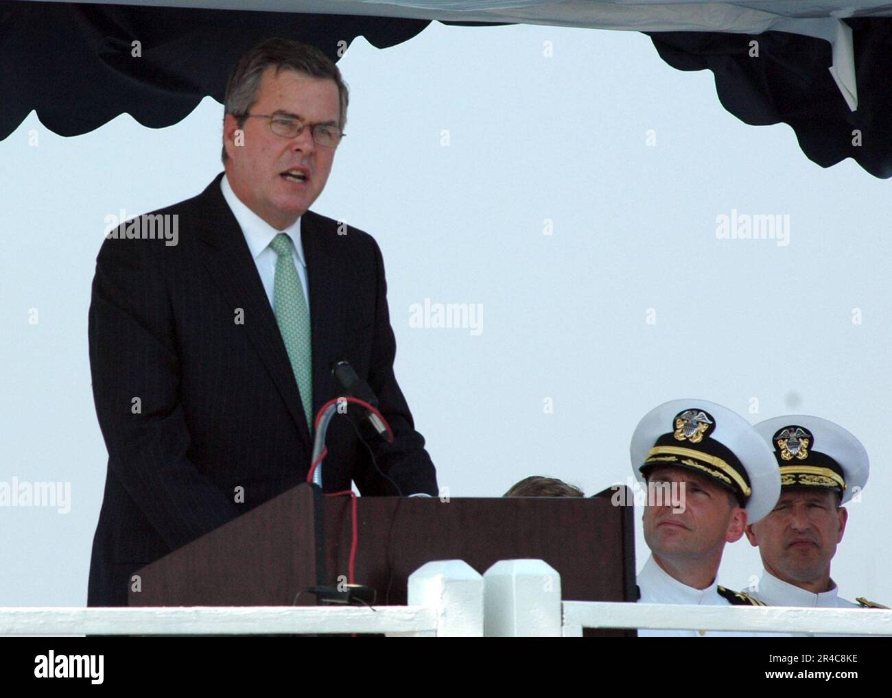 US Navy Florida Governor, the Honorable Mr. Jeb Bush, remarks about the ...
