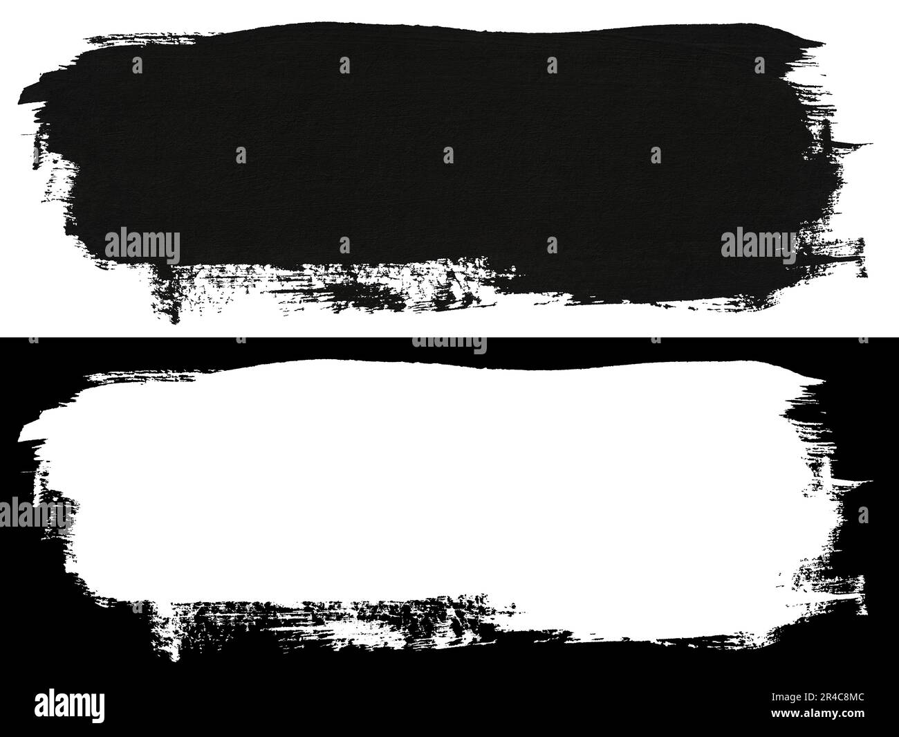 Stroke of black paint texture isolated on white background with ...