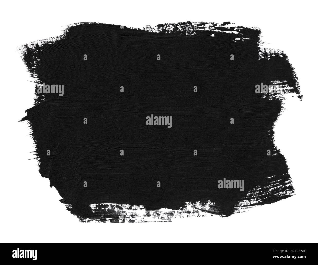 Hand painted black block of paint isolated on white background Stock ...