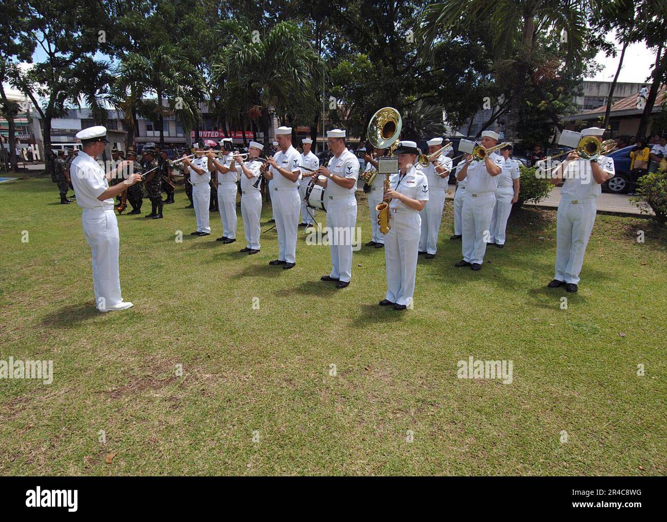 US Navy The U.S. Navy Show Band performs together with band members ...