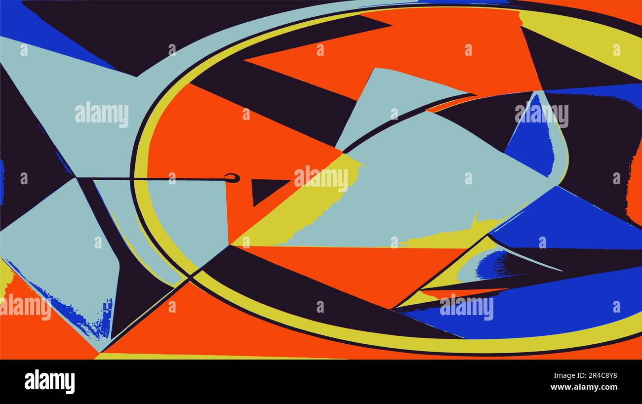 amazing formation of cubism and triangle in bright colors Stock Vector ...