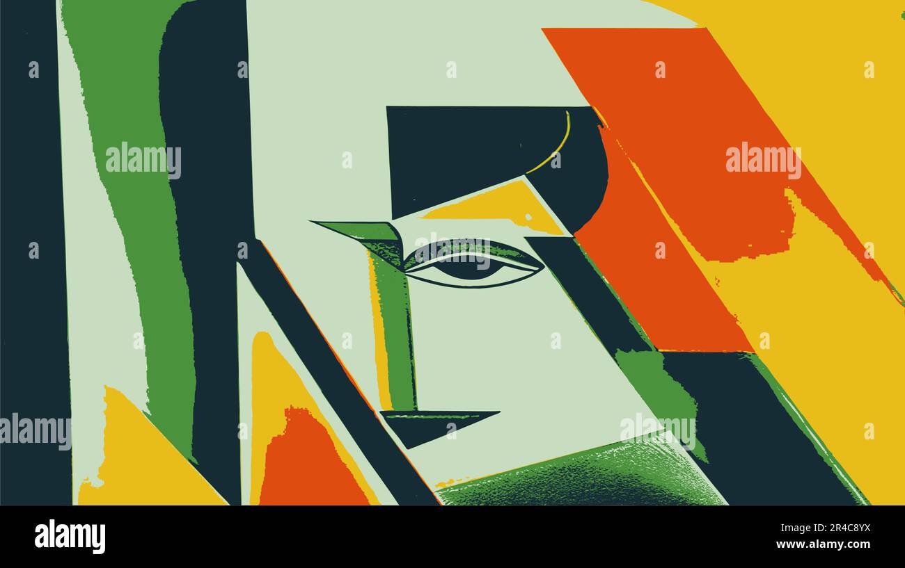 amazing formation of cubism and triangle in bright colors Stock Vector ...