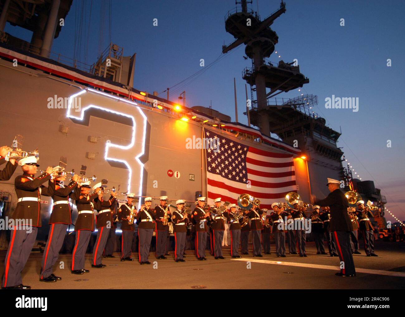US Navy On the flight deck aboard the amphibious assault ship USS ...