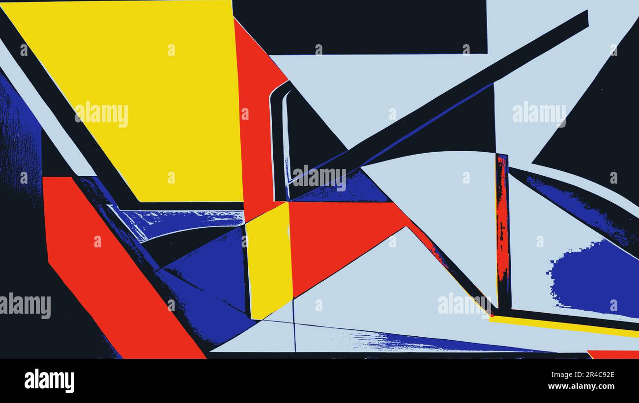 amazing formation of cubism and triangle in bright colors Stock Vector ...