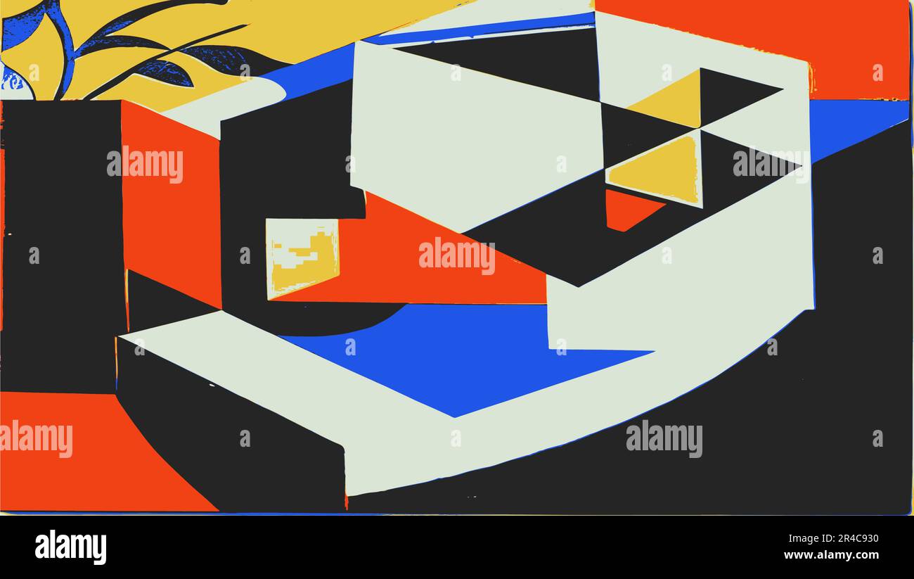 amazing formation of cubism and triangle in bright colors Stock Vector ...