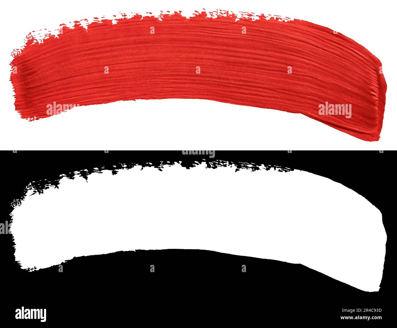 Red smear of paint isolated on white background with clipping mask ...