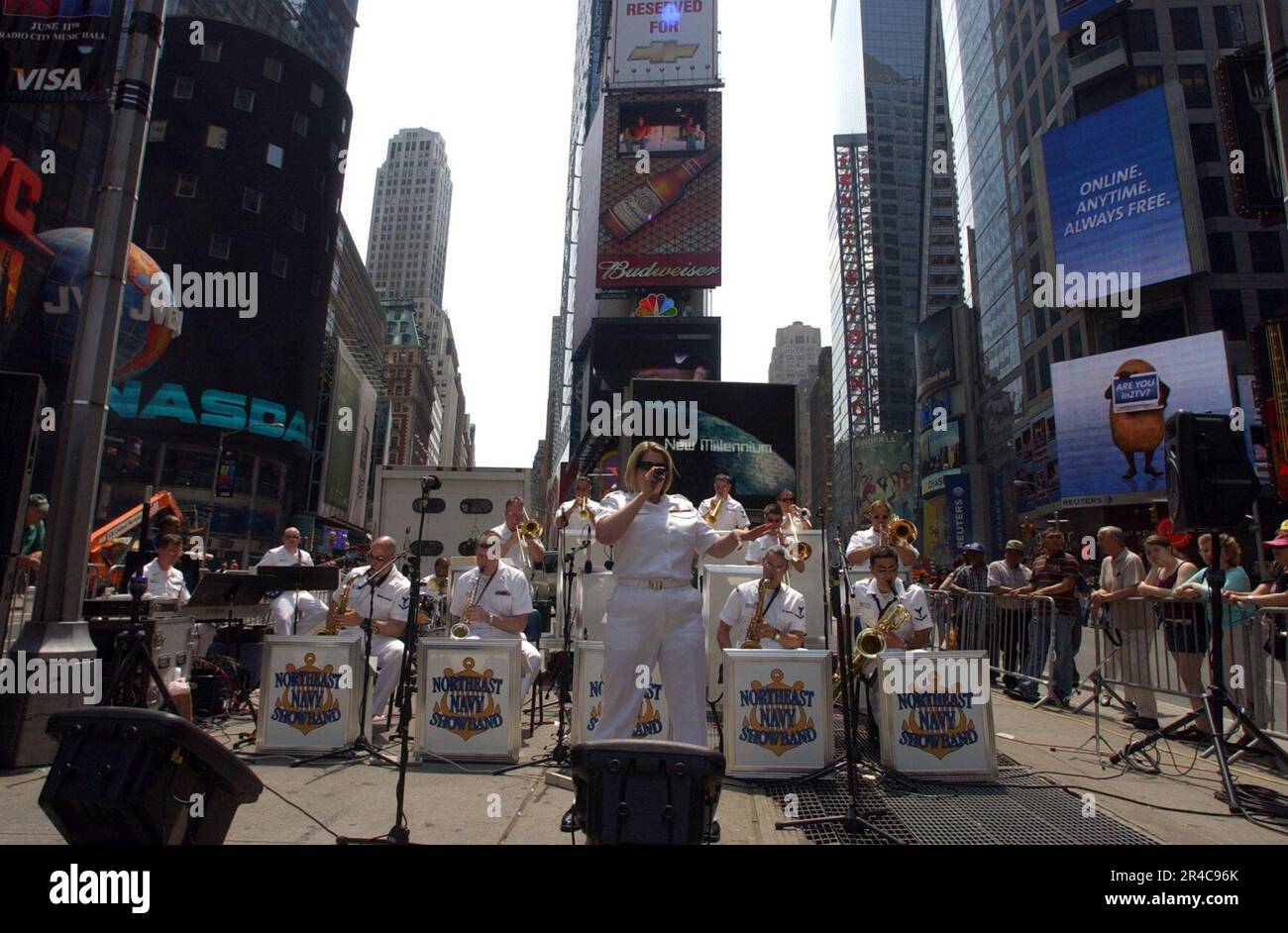 US Navy The Navy Show Band Northeast performs in Times Square during ...