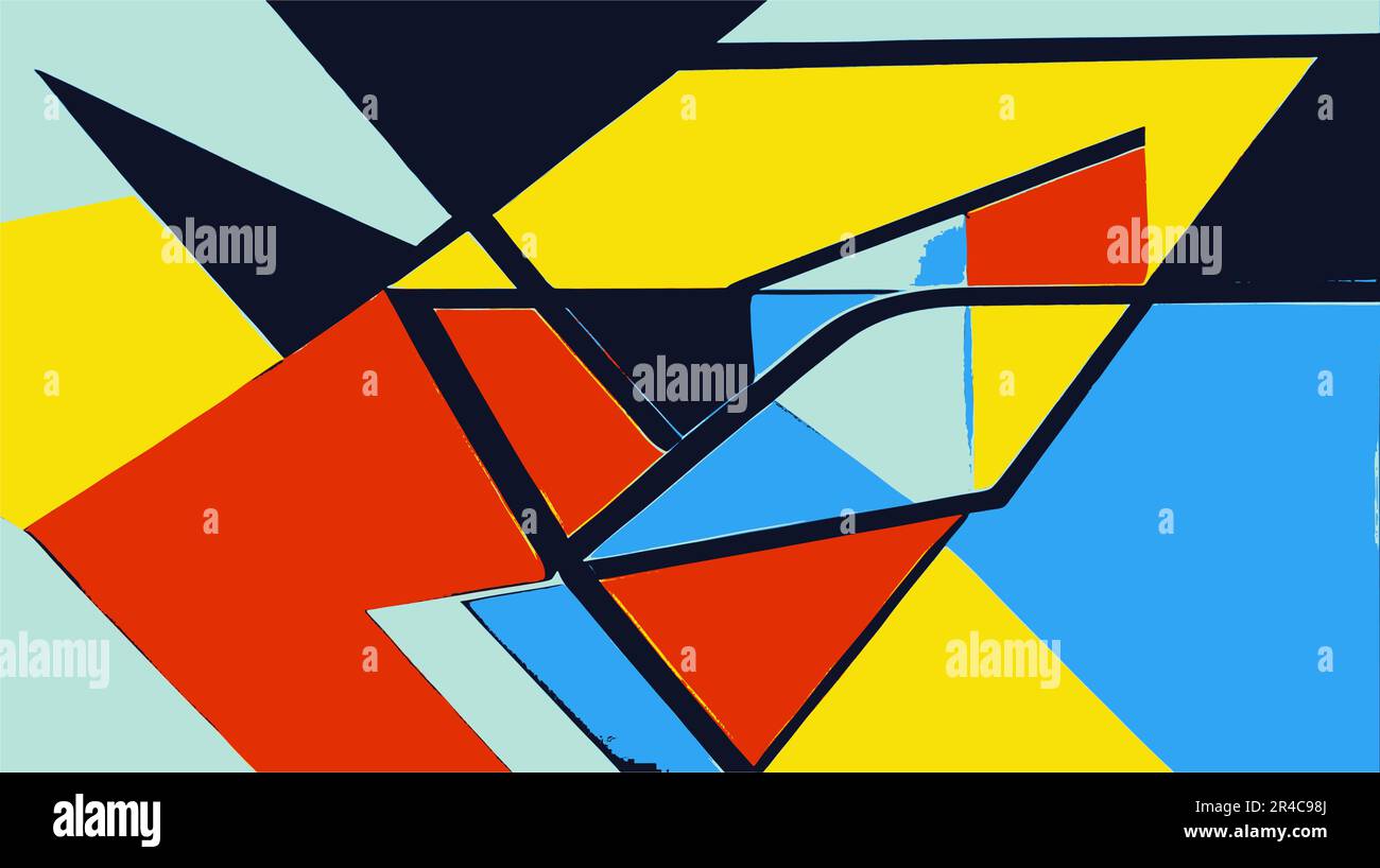 amazing formation of cubism and triangle in bright colors Stock Vector ...