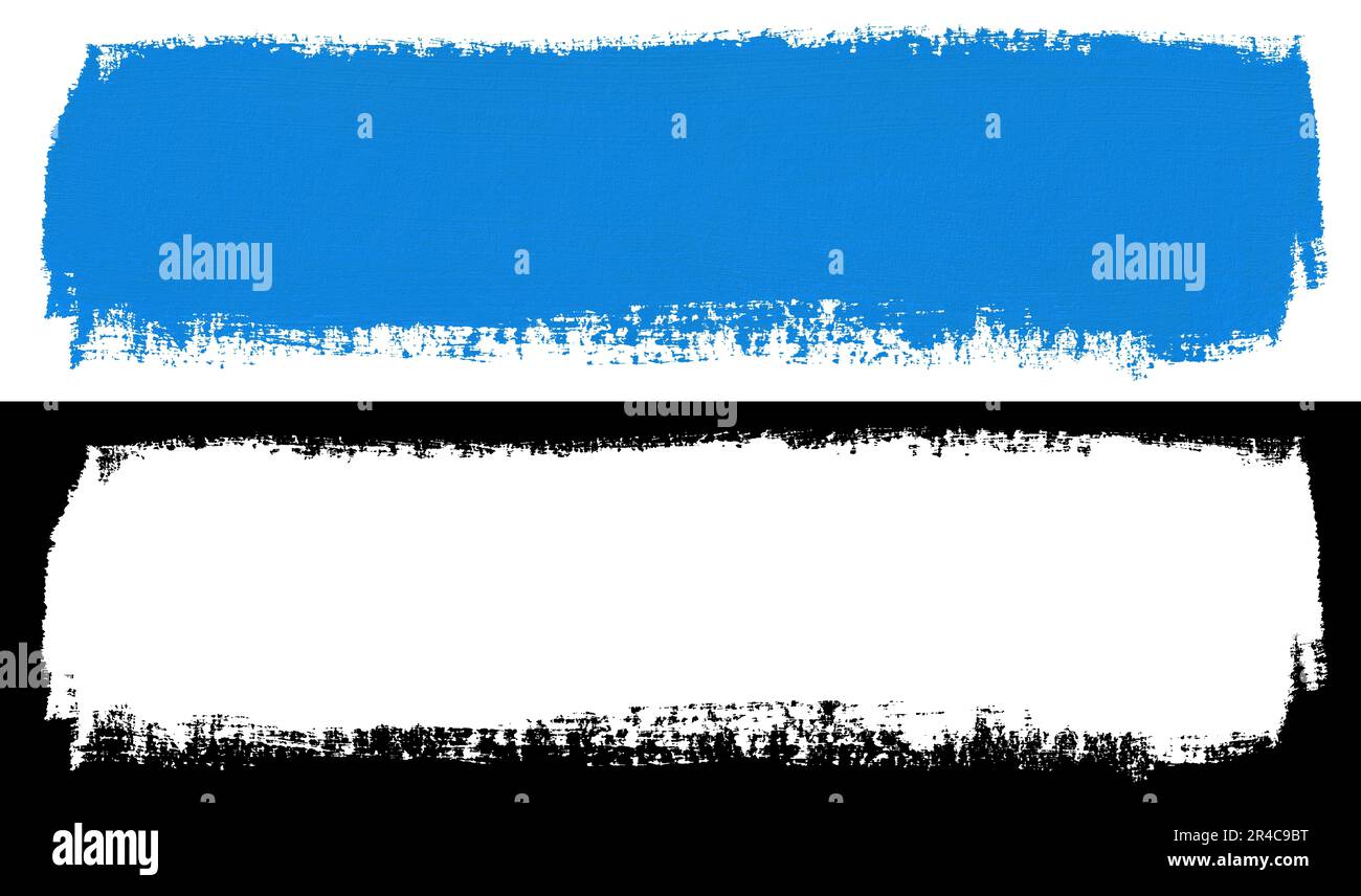 Light blue stroke of paint brush texture isolated on white background ...