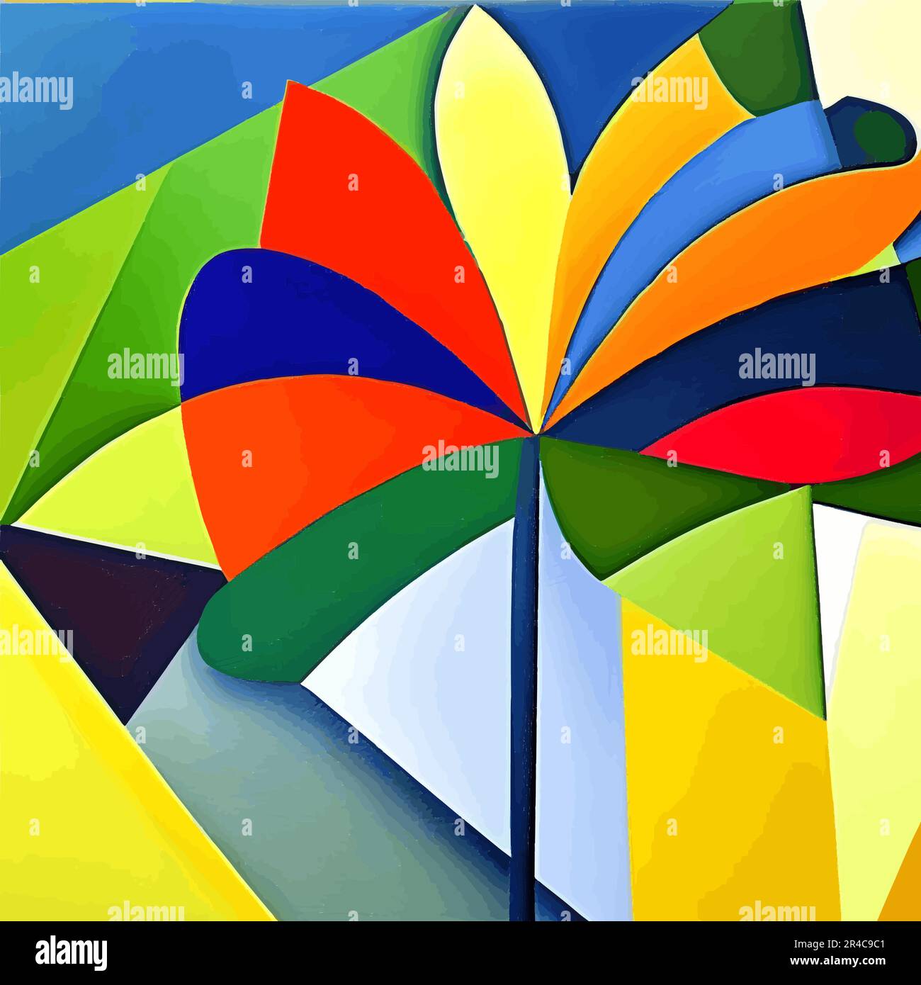 amazing formation of cubism and triangle in bright colors Stock Vector ...