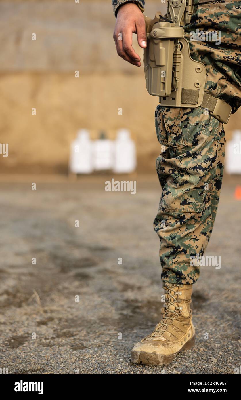 A U.S. Marine with III Marine Expeditionary Force Support Battalion ...